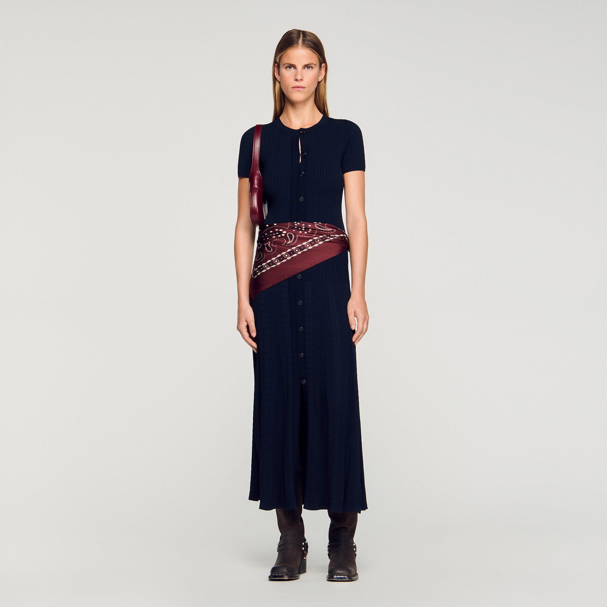 SANDRO Knit Maxi Dress